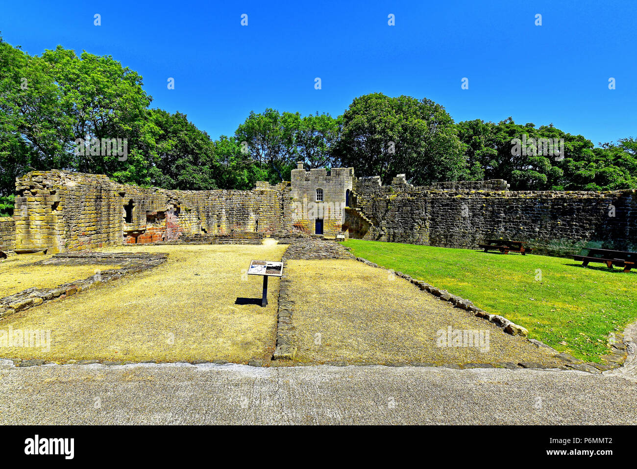 Prudhoe Castle Northumberland the Outer Bailey Stock Photo - Alamy