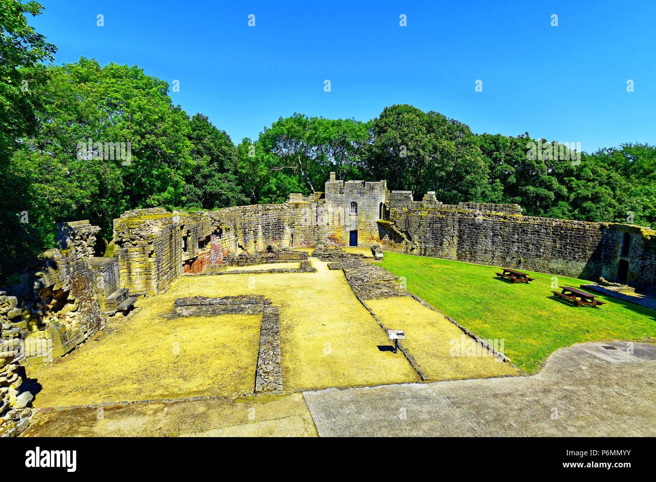 Prudhoe Castle Northumberland the Outer Bailey Stock Photo - Alamy