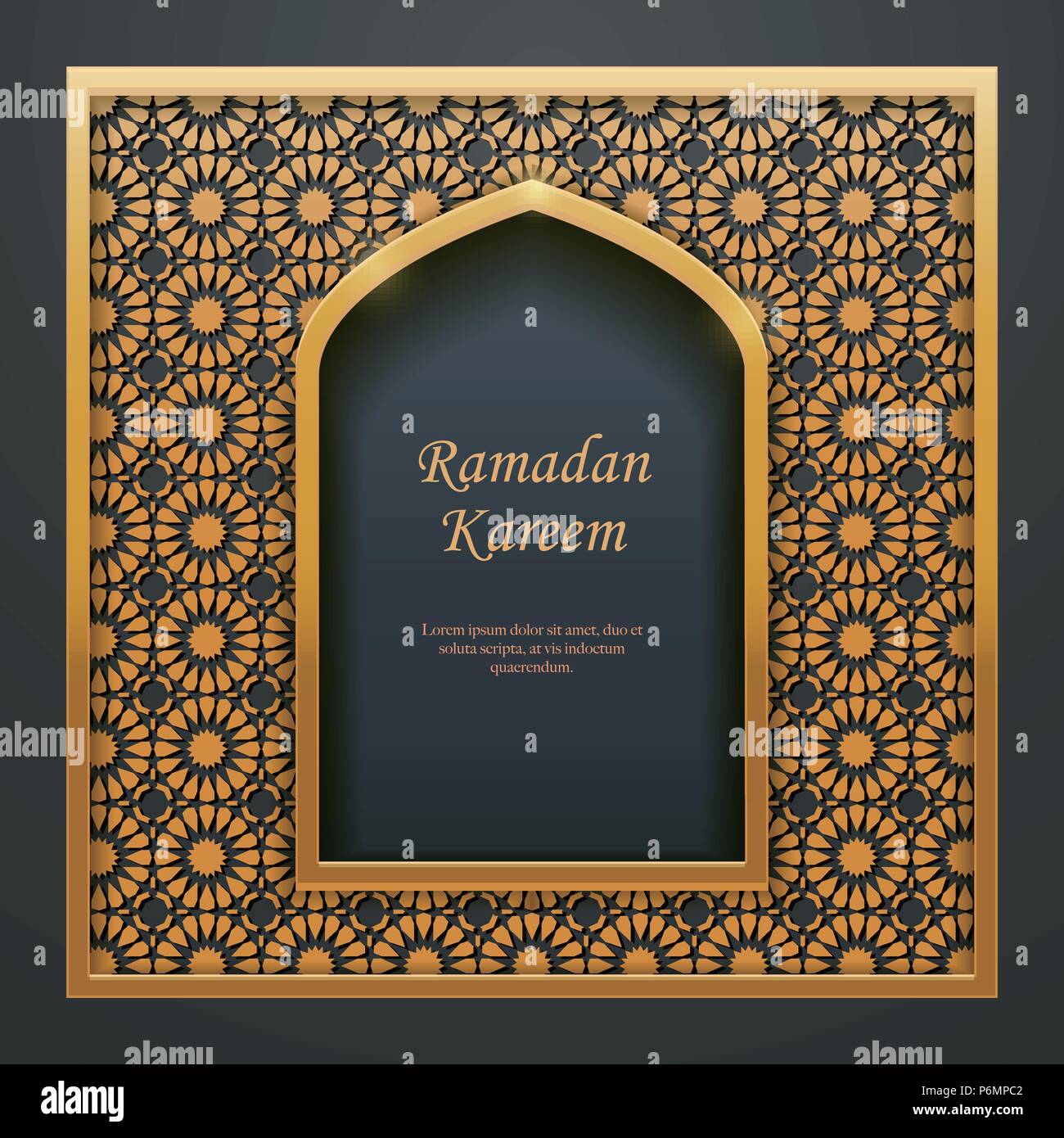 Ramadan Kareem Islamic design mosque door window tracery, ideal for ...