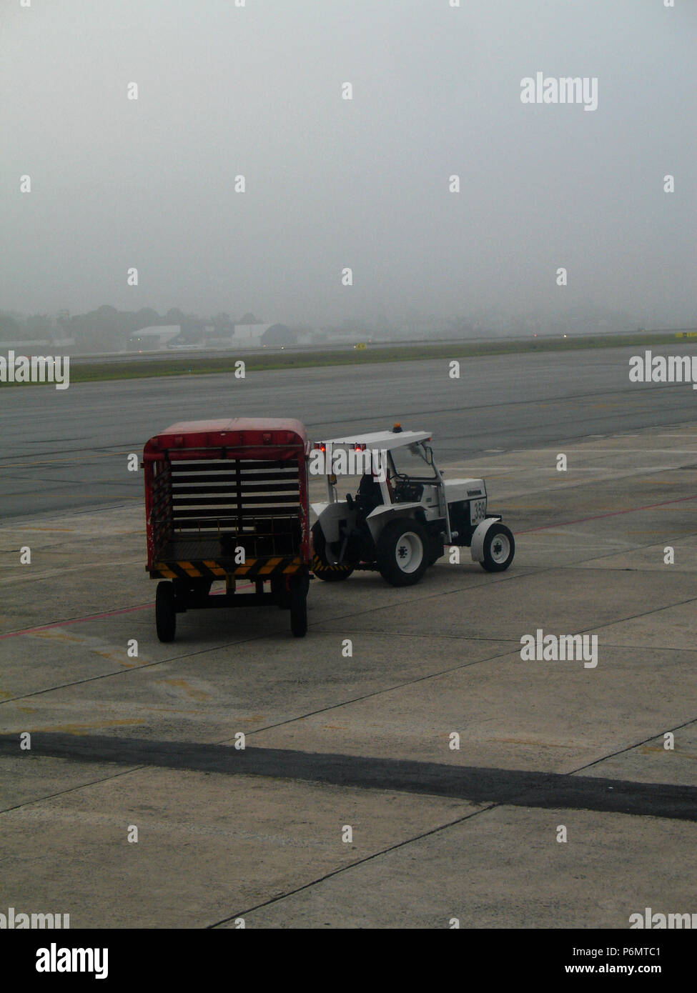 Tractor, trailer, luggage, Santos Dumont Airport, Rio de Janeiro ...