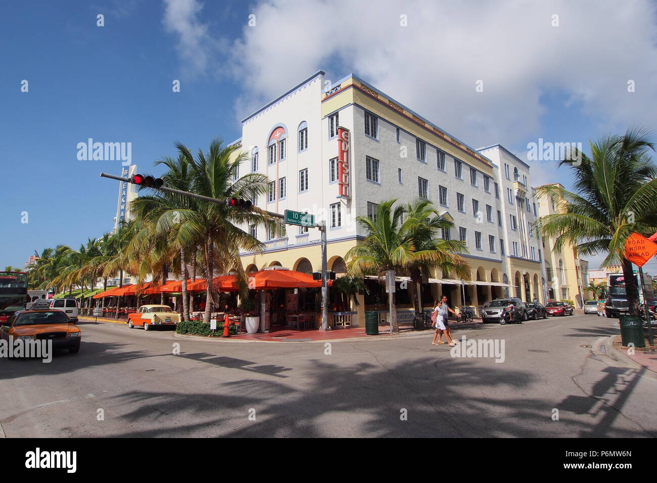 The art deco Edison Hotel on Ocean Drive in Miami Beach, Florida ...