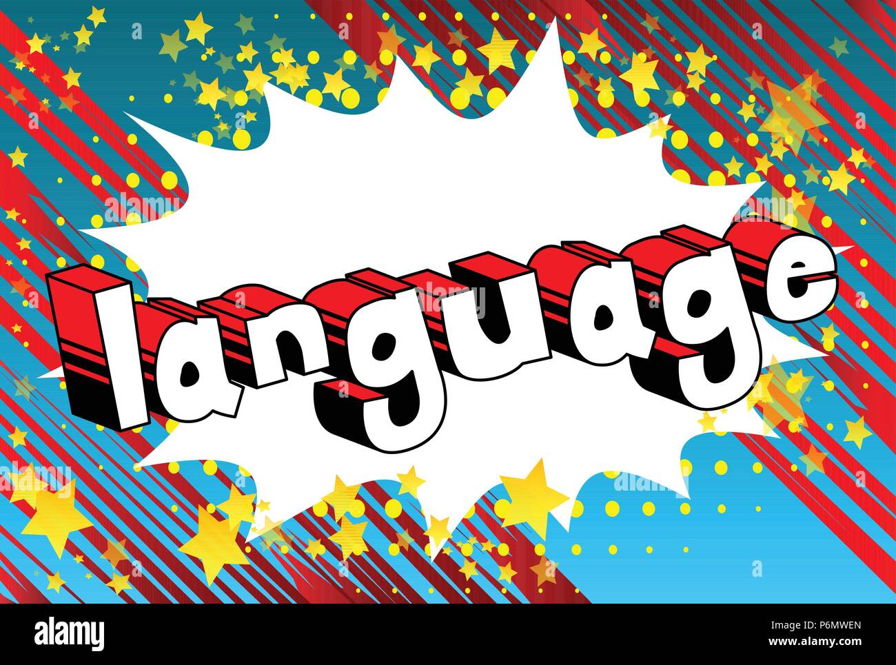 Language - Comic book word on abstract background Stock Vector Image ...