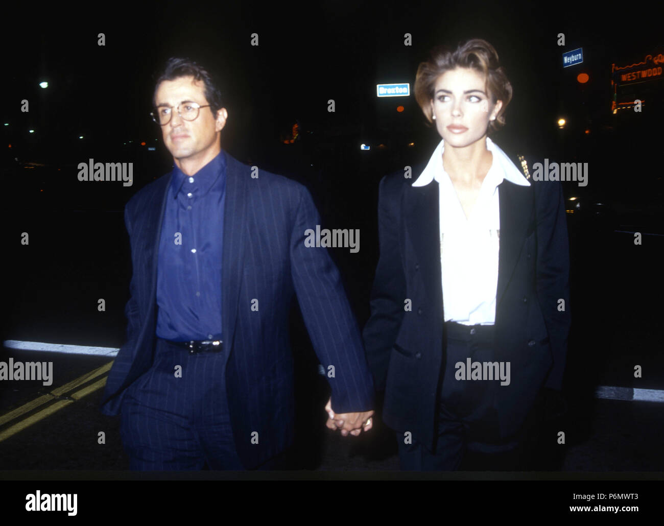 WESTWOOD, CA - DECEMBER 17: (L-R) Actor Sylvester Stallone and model ...