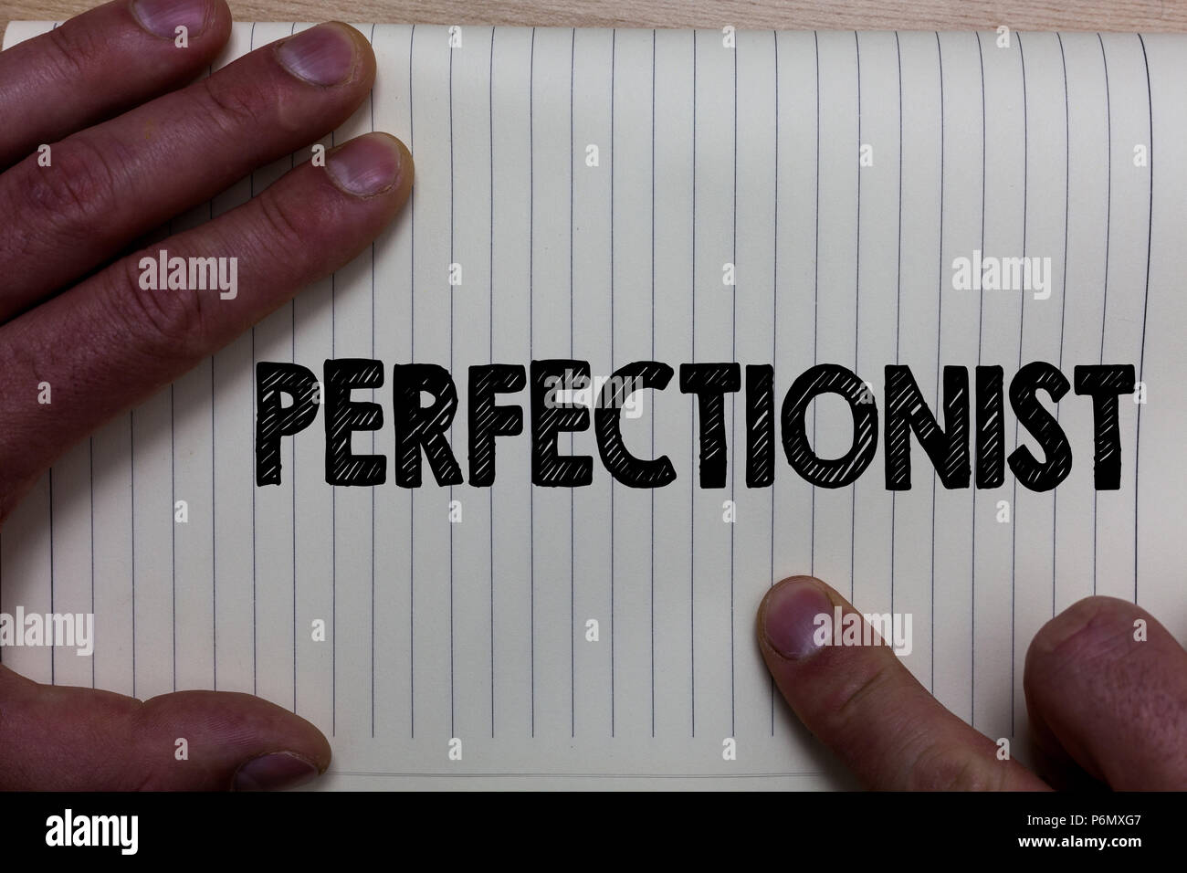 Writing note showing Perfectionist. Business photo showcasing Person ...