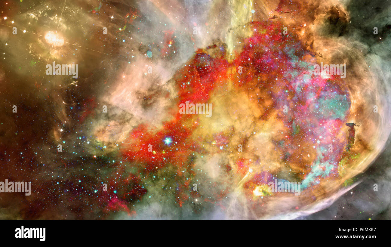 Nebula and stars in deep space, mysterious universe. Elements of this ...
