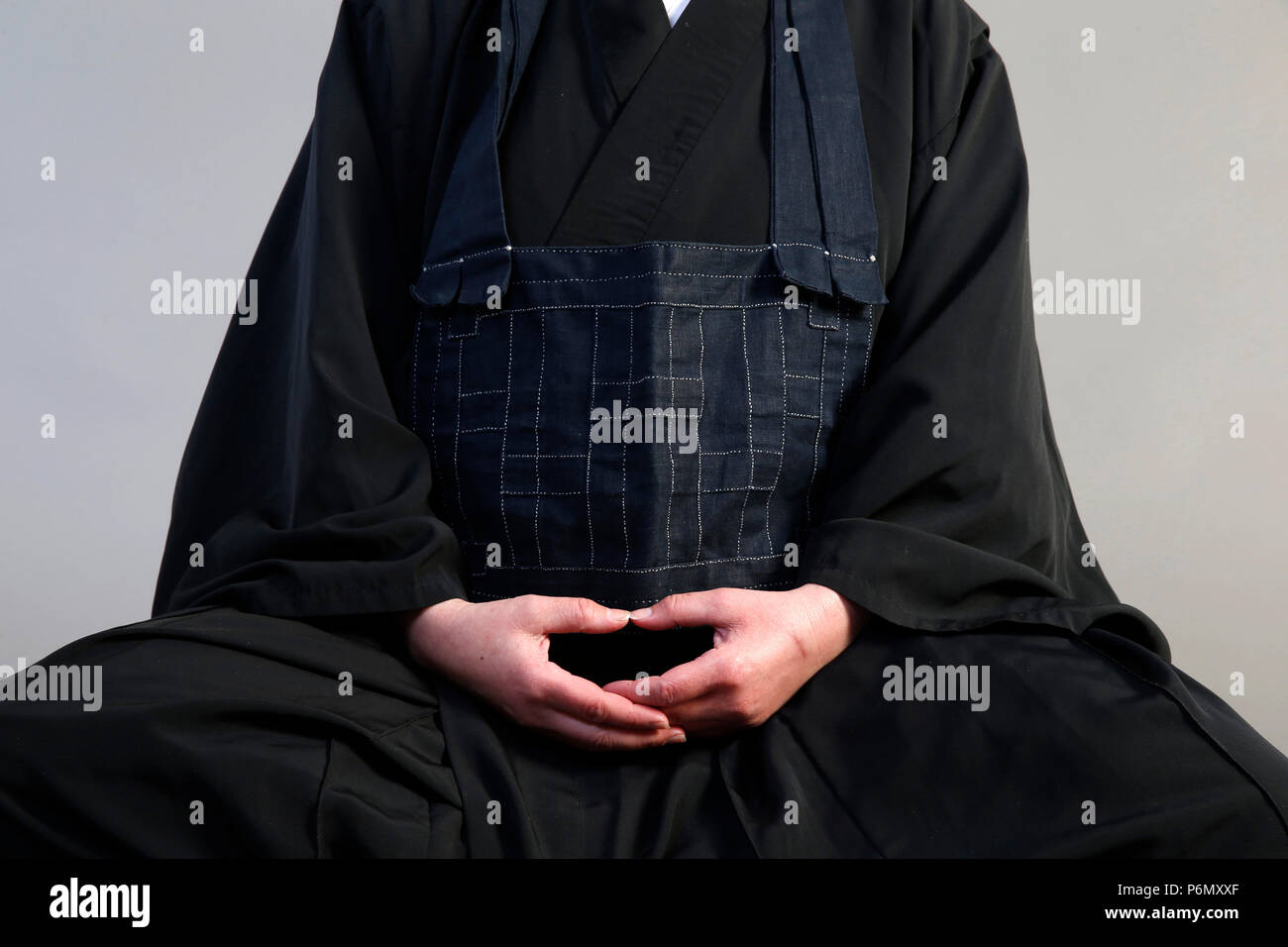 Zen buddhist doing zazen (meditation). Paris, France Stock Photo - Alamy