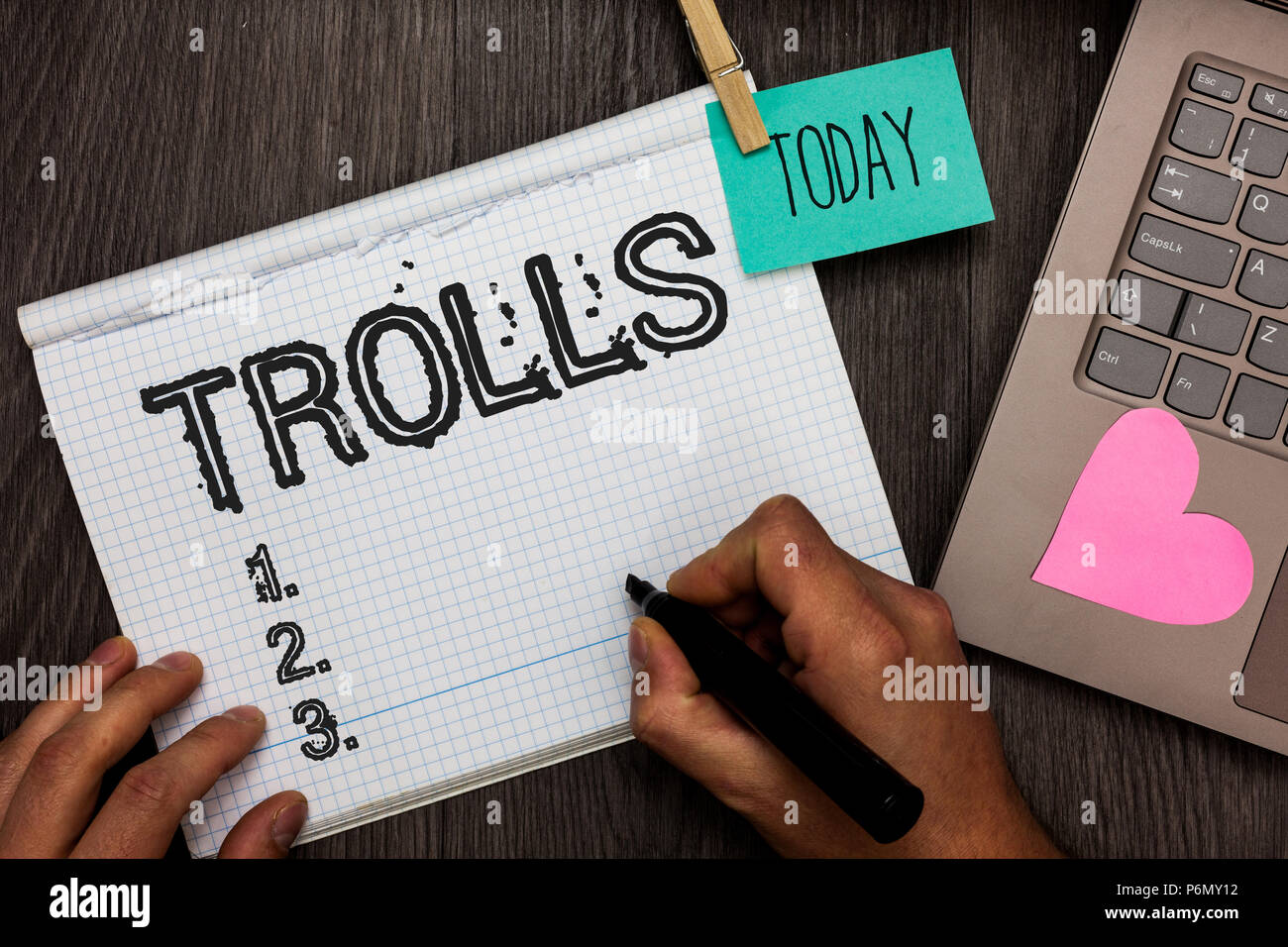 Text sign showing Trolls. Conceptual photo Online troublemakers posting ...