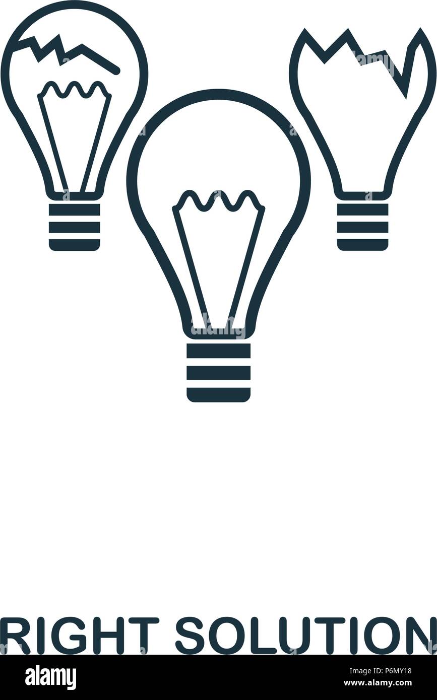 Right Solution icon. Line style icon design. UI. Illustration of right ...