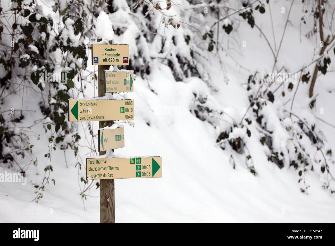 Hiking trail signs. France Stock Photo - Alamy