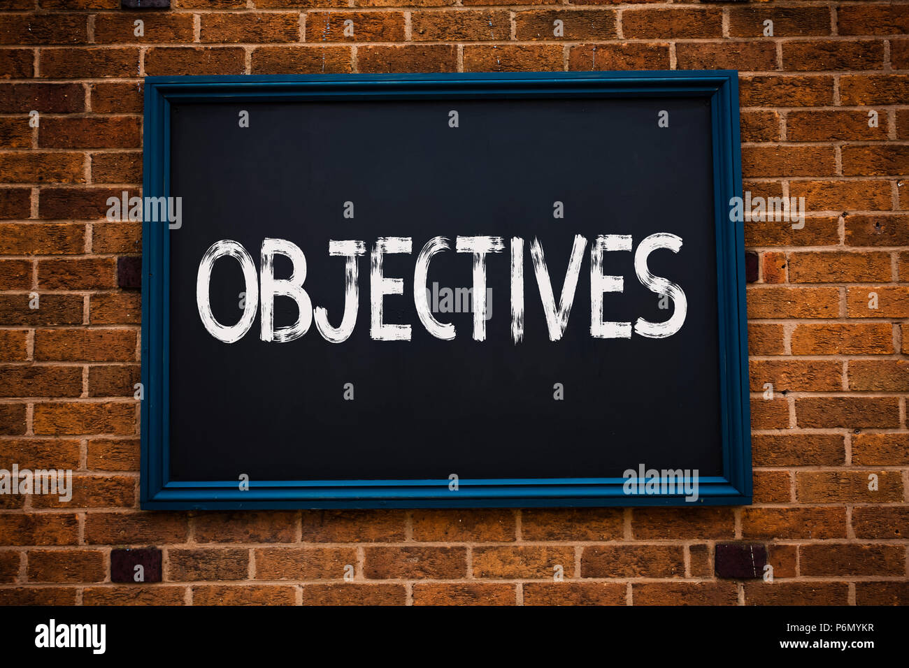 Conceptual hand writing showing Objectives. Business photo showcasing ...