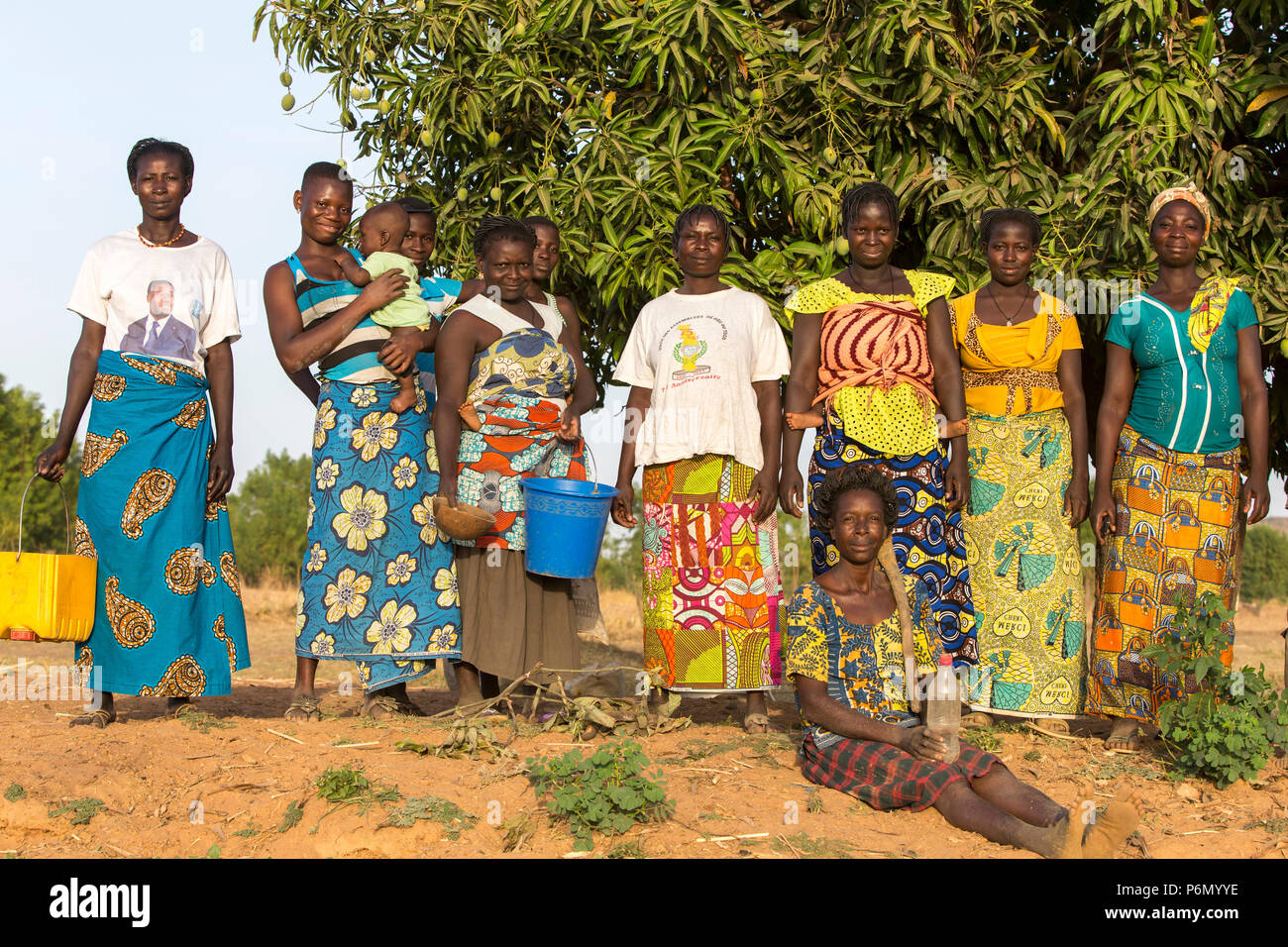 Members of a women's cooperative in a vegetable field in Karsome, Togo ...