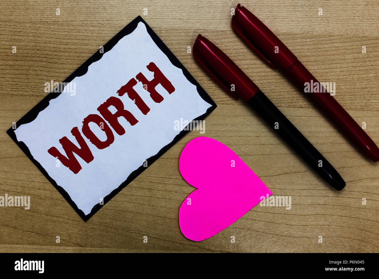 Text sign showing Worth. Conceptual photo Measurement of personal and ...