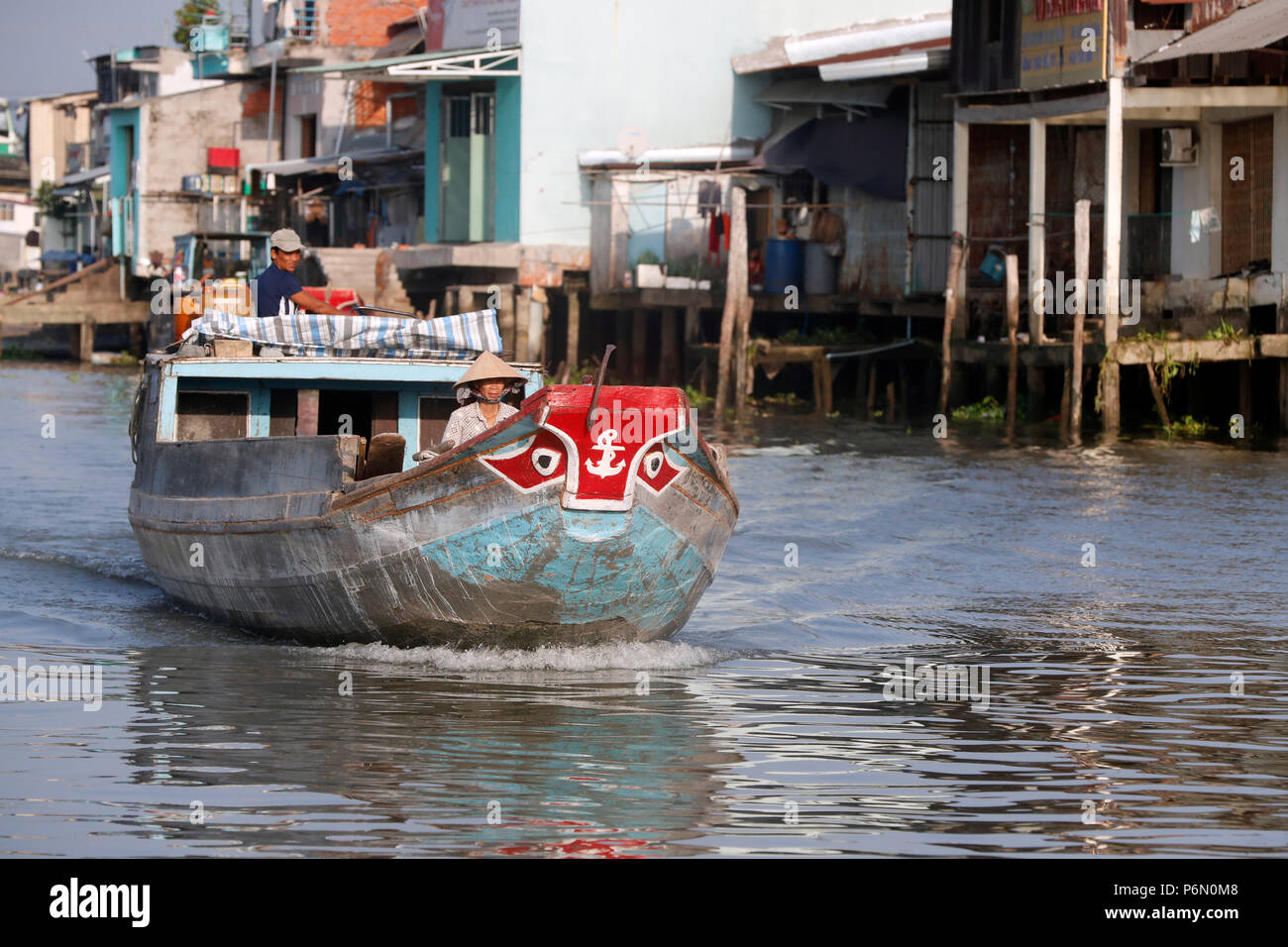 Mekong Delta. Mekong riverboat. Floating market. Cai Be. Vietnam Stock ...