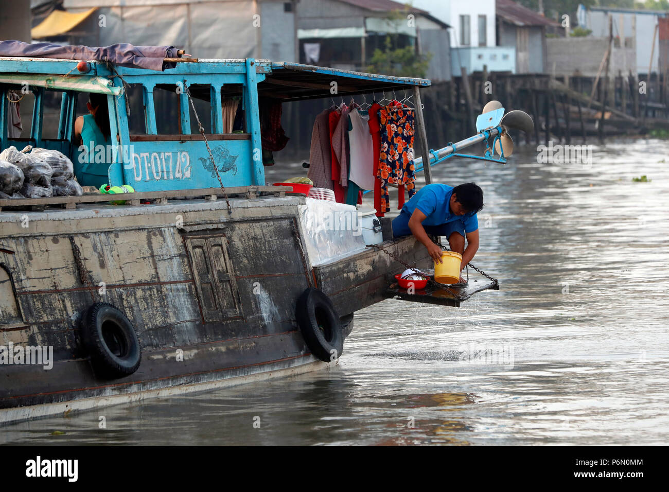 Mekong Delta. Mekong riverboat. Floating market. Cai Be. Vietnam Stock ...