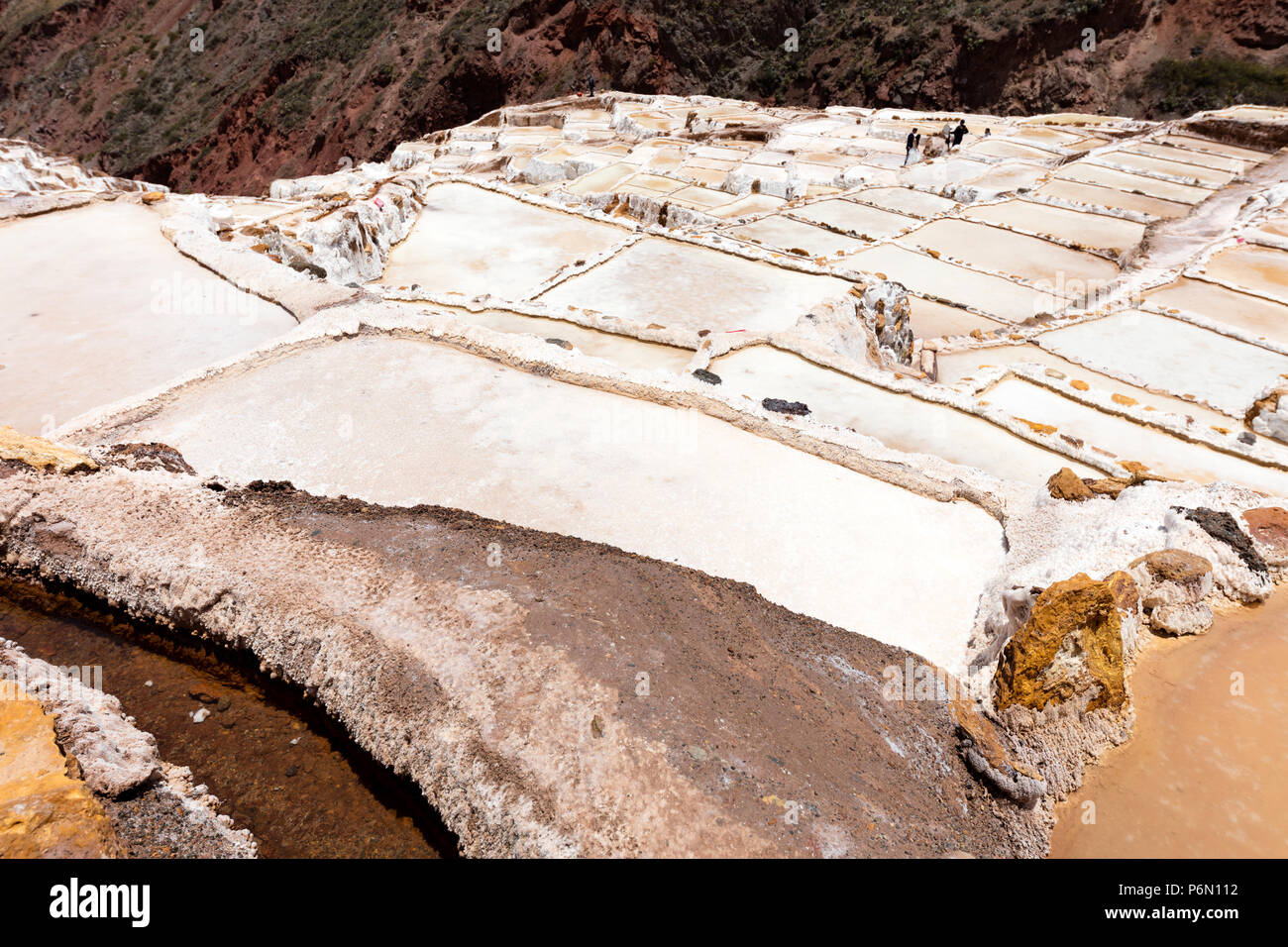 The salt evaporation pond at Maras (Salinas de Maras) near Cusco, Peru ...