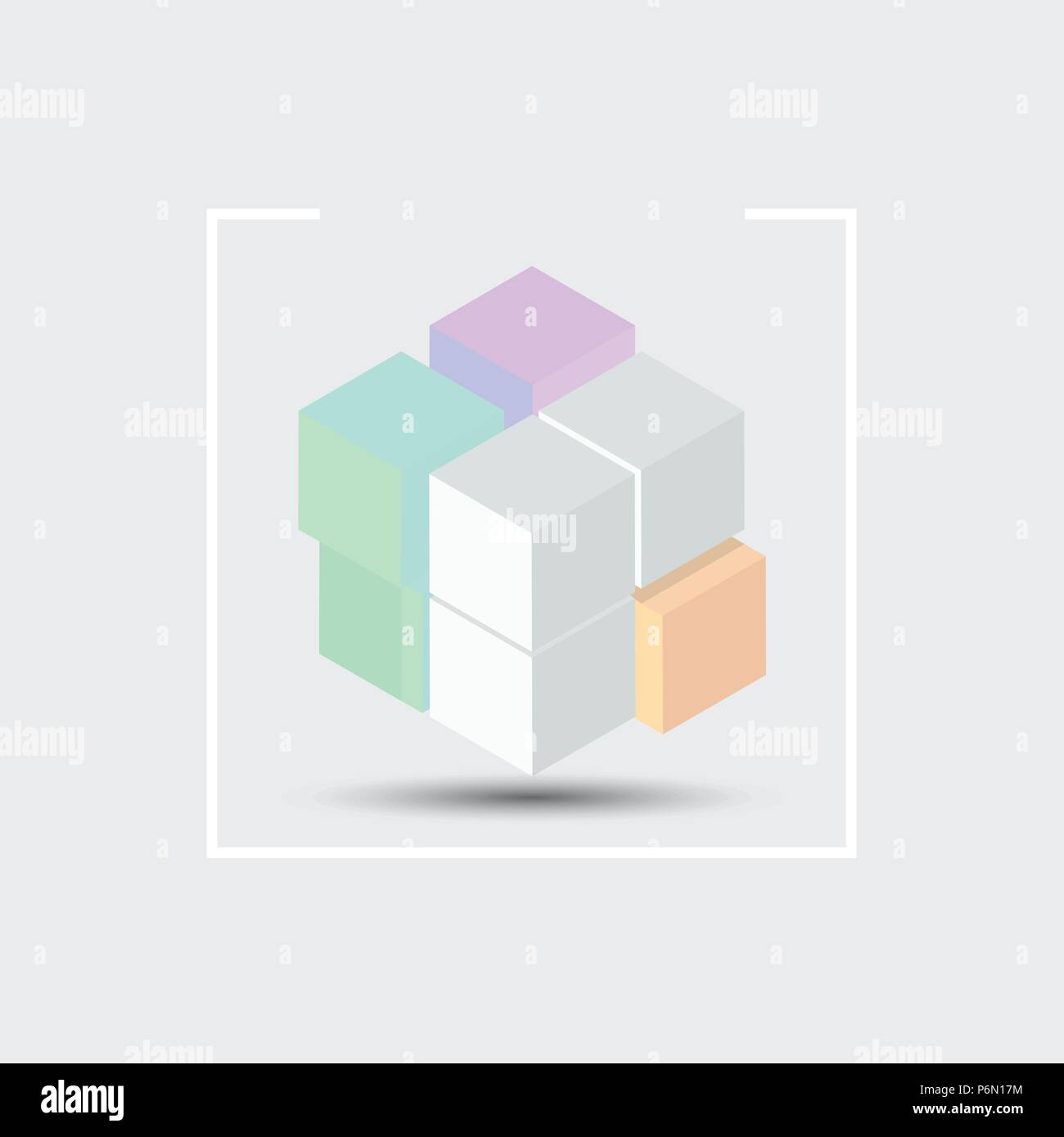 Create 3D cube design element on grey background, stock vector Stock ...