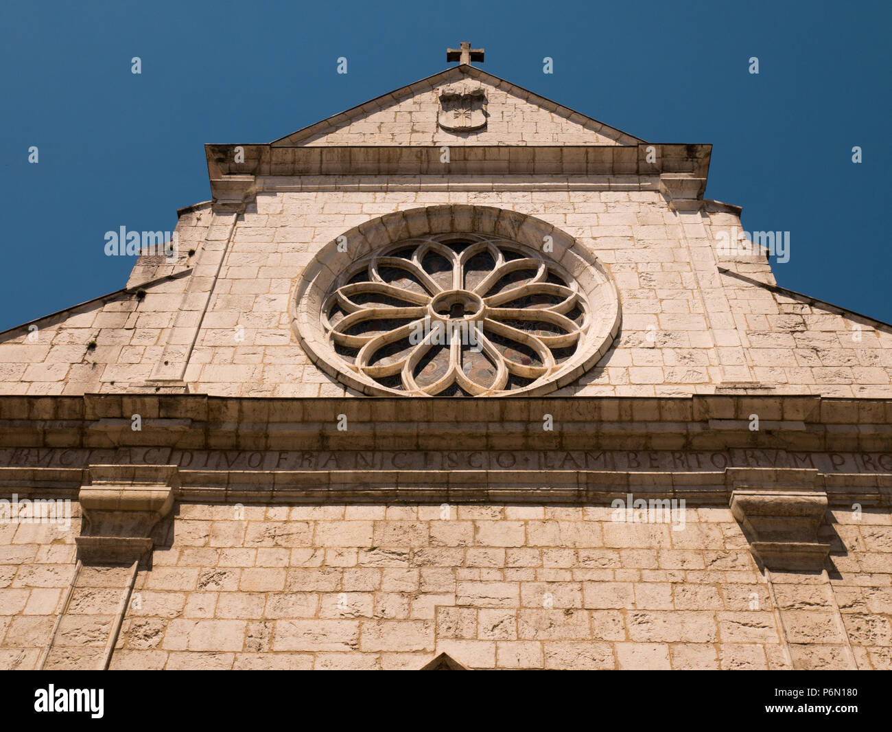 view on rose window in downtown Annecy, France Stock Photo - Alamy
