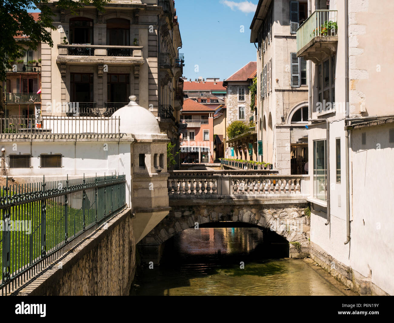 bridge on central canal in Annecy, France Stock Photo - Alamy