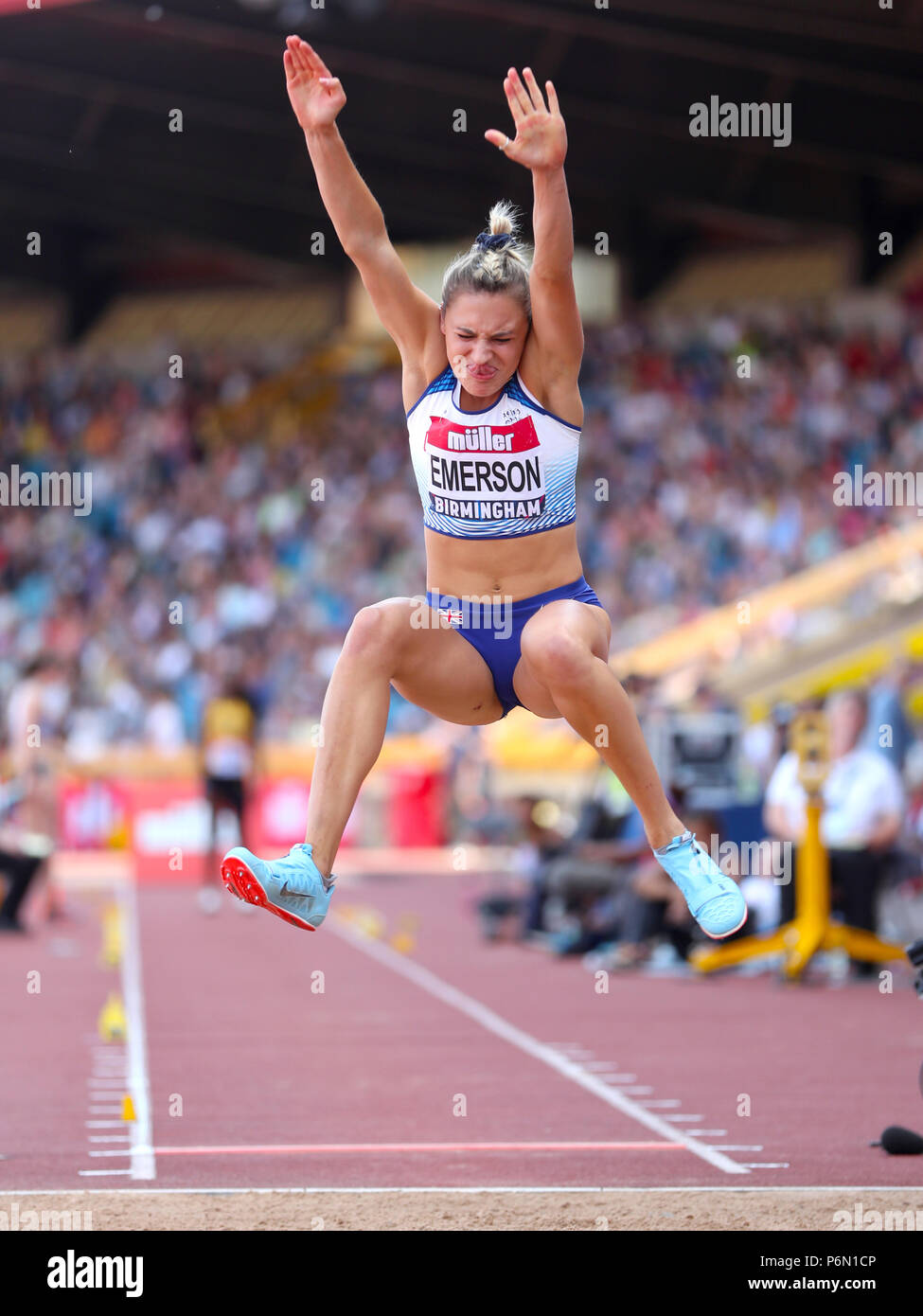Great Britain's Niamh Emerson competes in the Women's Long Jump Final ...