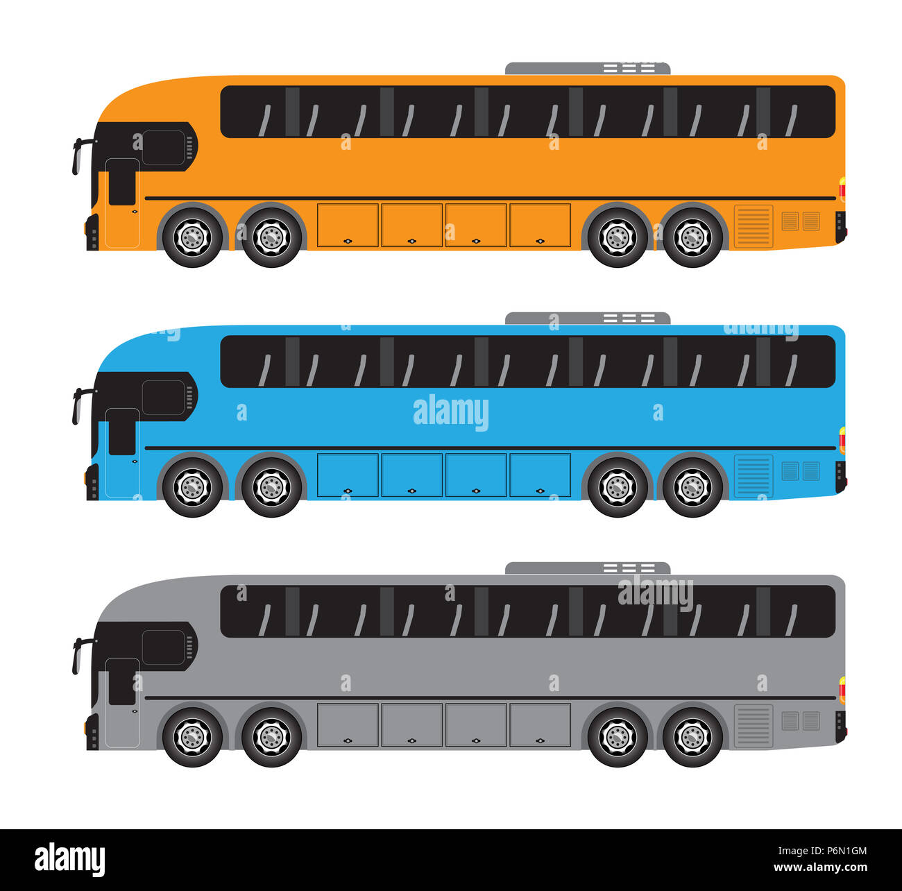 Quad axle coach or 10 Wheel Bus Vector and Illustration Stock Photo - Alamy