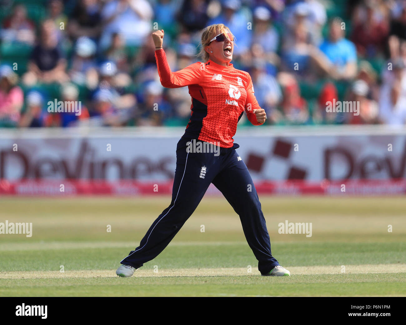 Englands danielle hazell celebrates wicket hi-res stock photography and ...