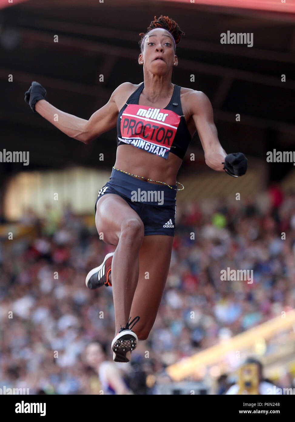 Great Britain's Shara Proctor in action during the Women's Long Jump ...