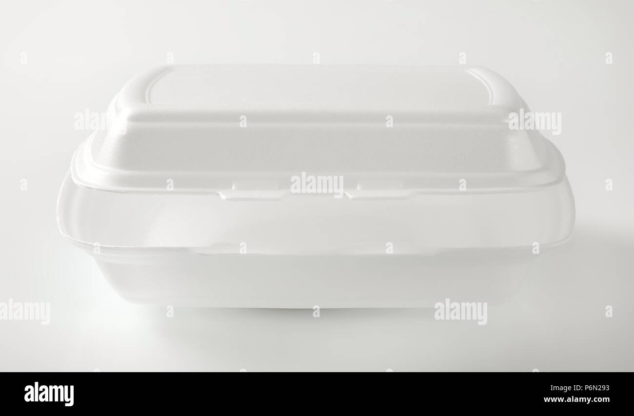 white polystyrene fast food box on white background Stock Photo - Alamy