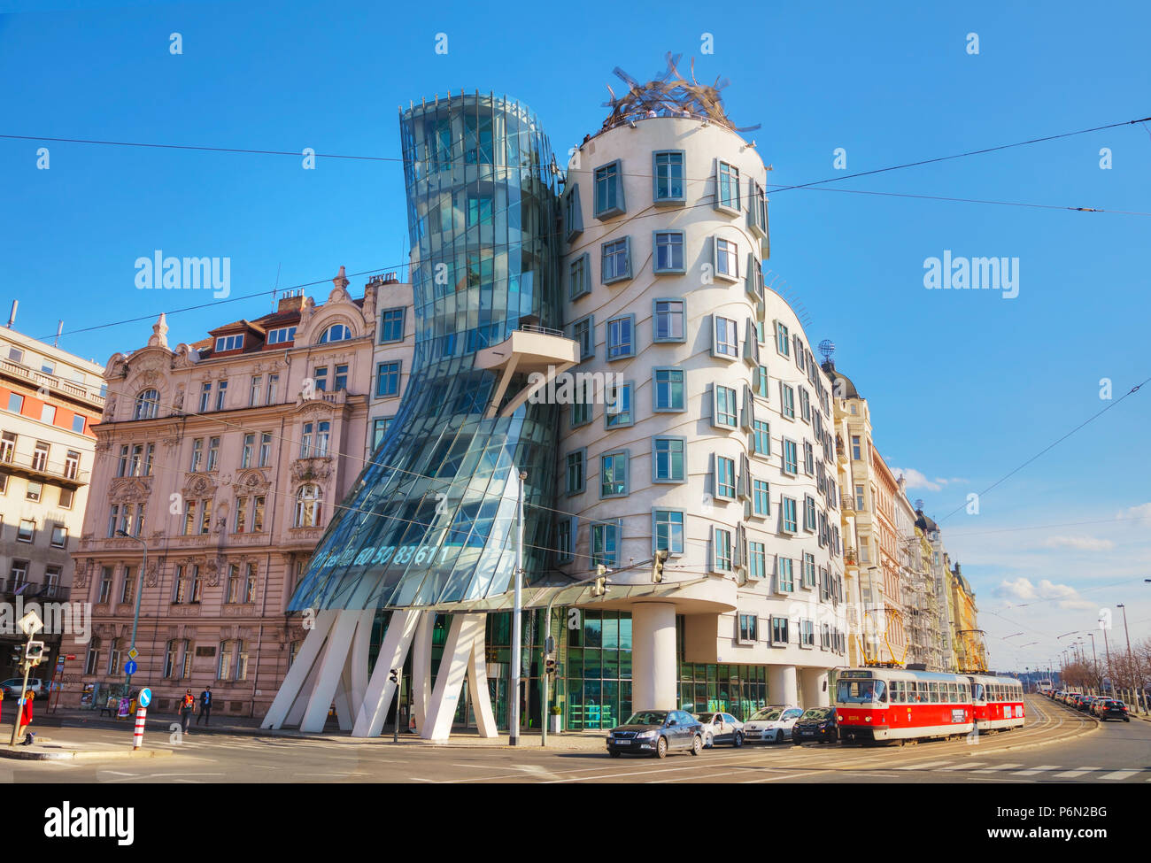 PRAGUE - APRIL 10: Nationale-Nederlanden building on April 10, 2018 in ...