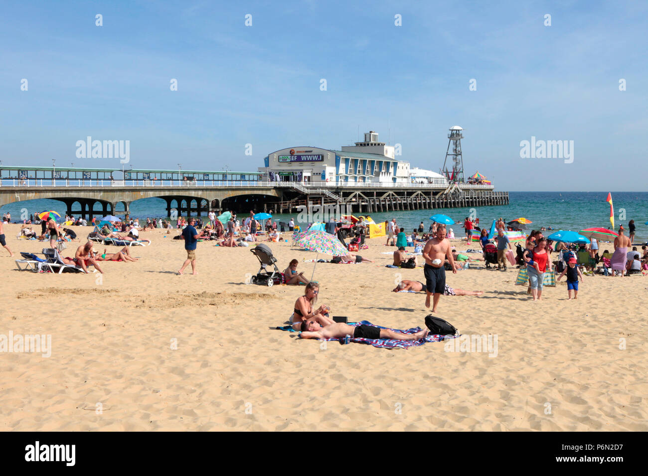PEOPLE FLOCK TO THE BEACH IN BOURNEMOUTH IN THE LAST WEEK OF JUNE ...