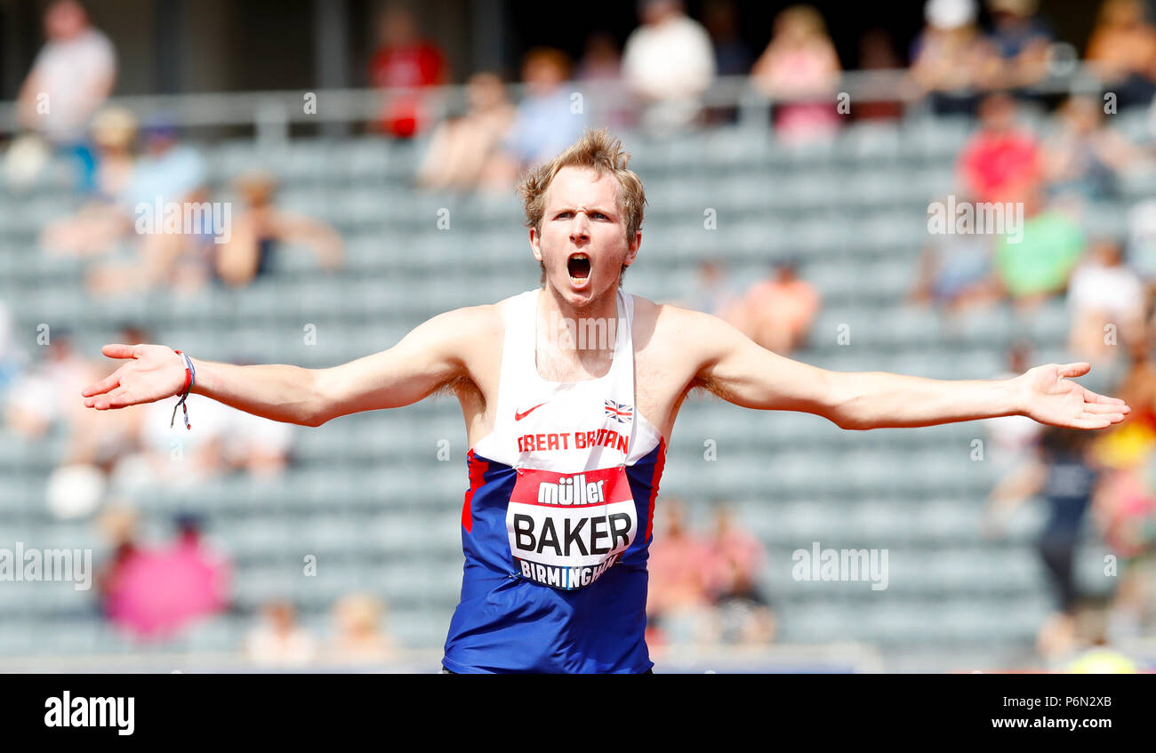Great Britain's Chris Baker celebrates winning the Men's High Jump ...