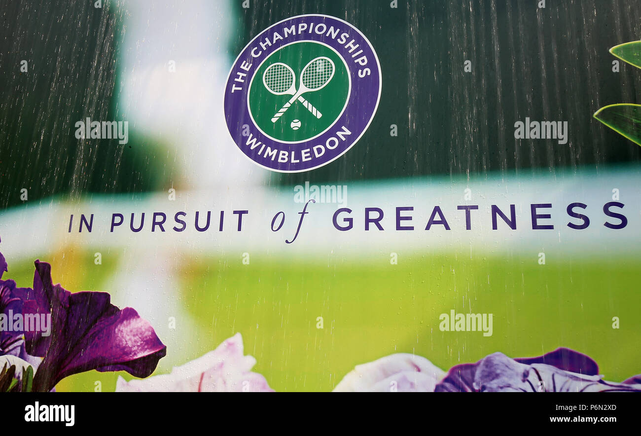 Wimbledon signage at the all england lawn tennis croquet club hi-res ...
