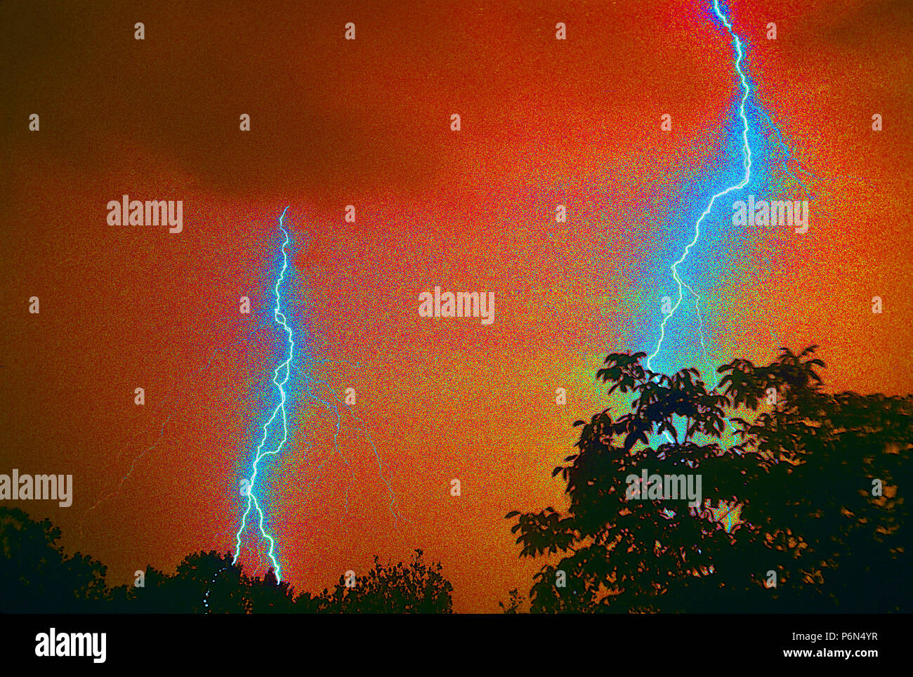 Dual Lightning Strike Stock Photo - Alamy