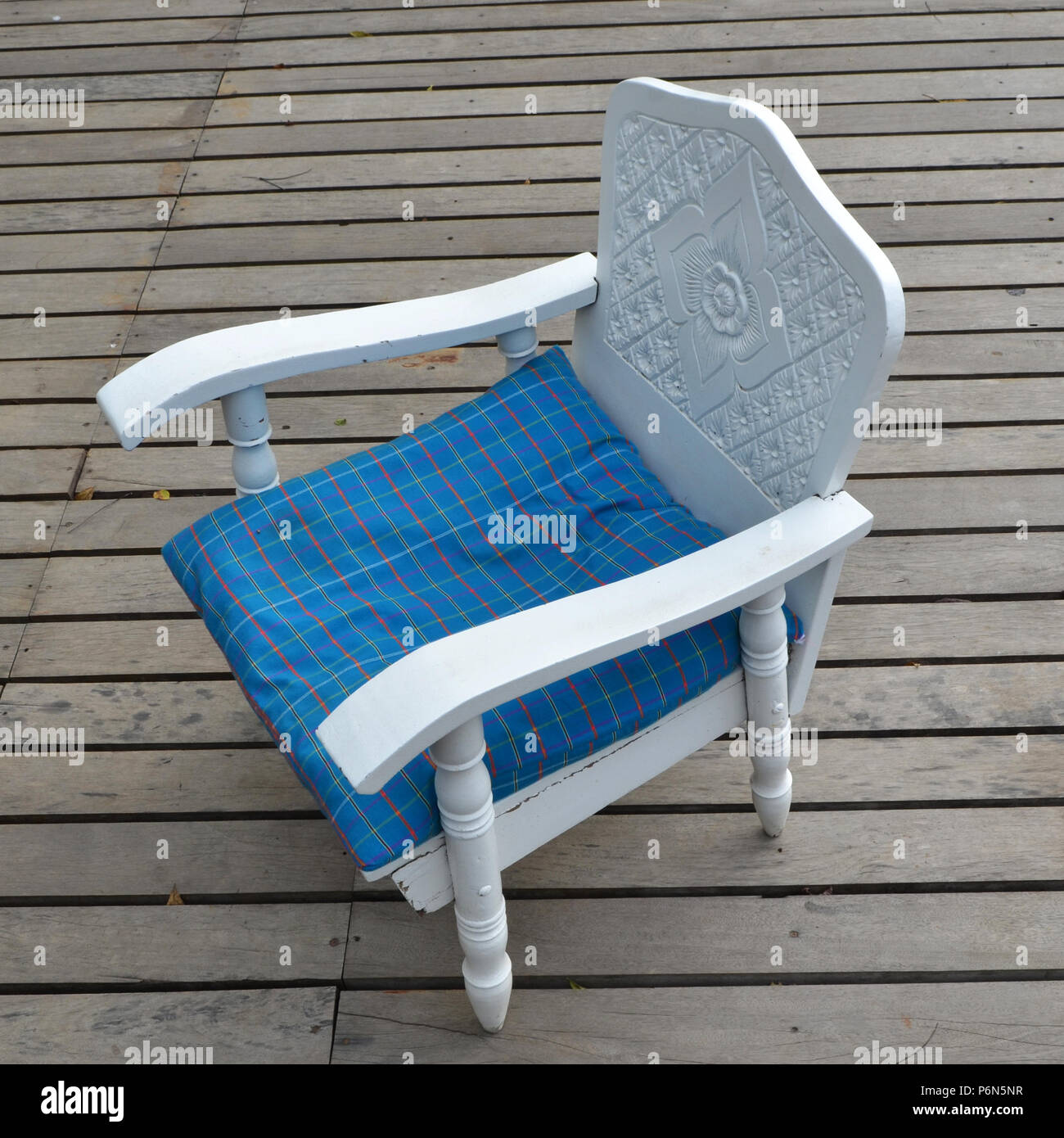 Classic blue chair Stock Photo - Alamy