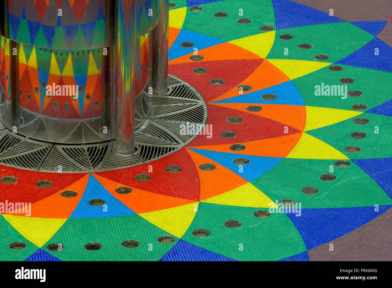 Abstract color patterns at the base of fountain Stock Photo - Alamy