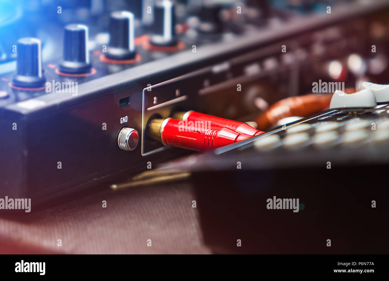 close up photo of Audio Mixer Control Panel Stock Photo - Alamy
