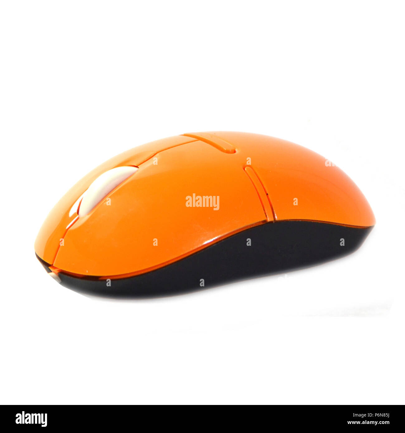 orange computer mouse isolated on white Stock Photo - Alamy