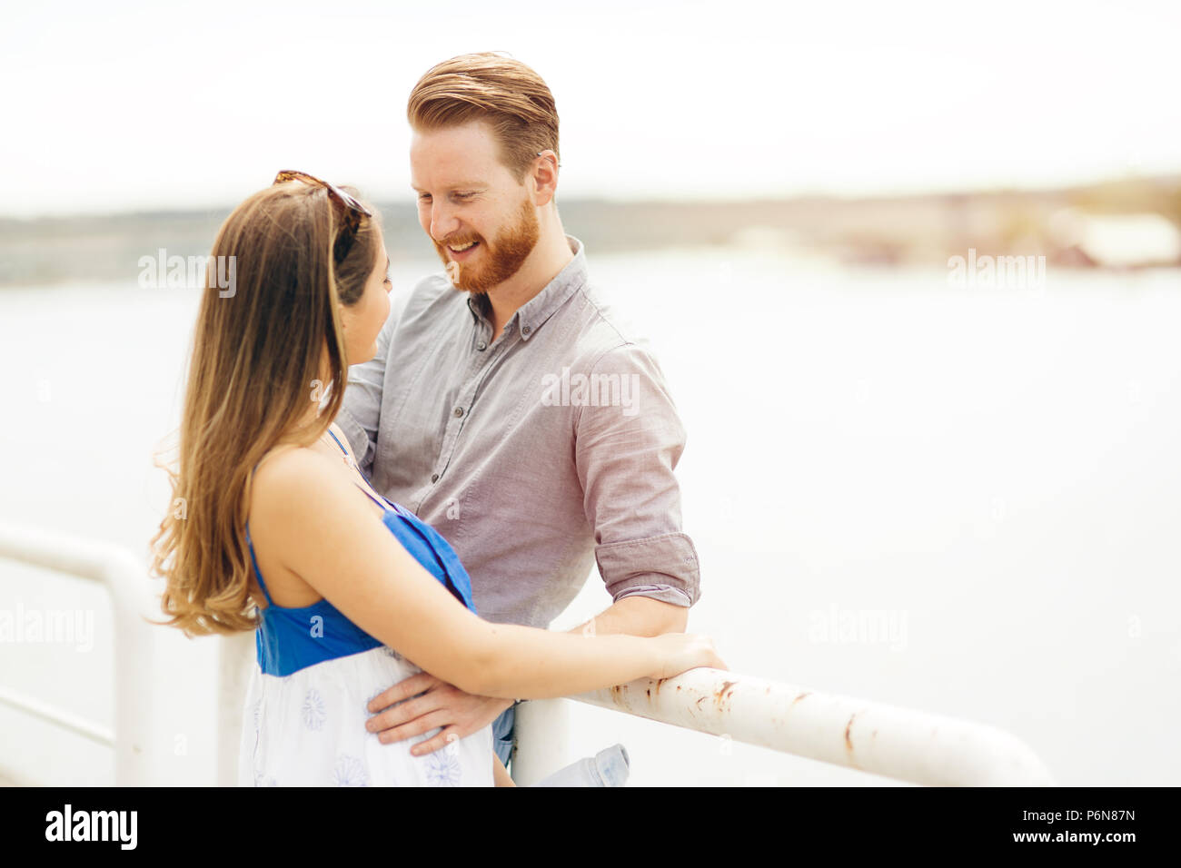Couple in love about to kiss Stock Photo - Alamy