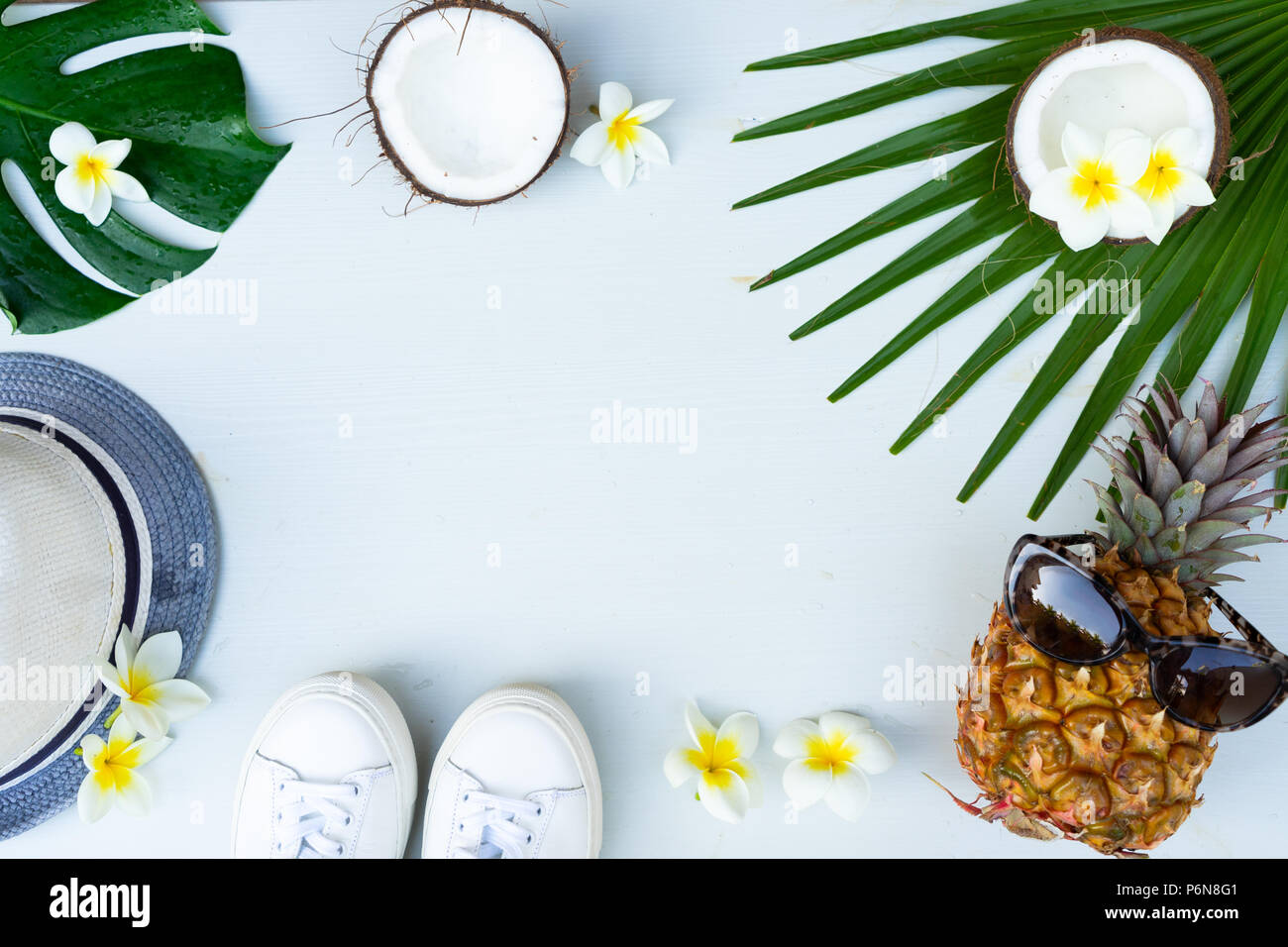 Summer flat lay scenery Stock Photo - Alamy