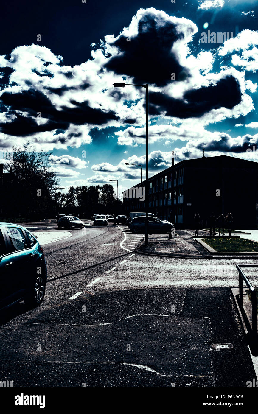 Pollokshaws in the Sunshine with Blue Skies, Pollokshaws, Glasgow Stock ...