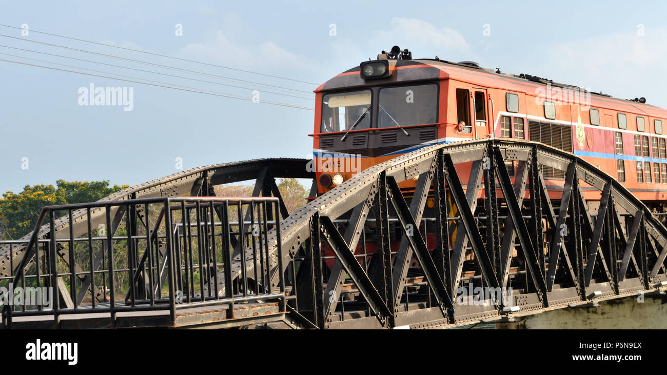 Train ran on bridge over the river Kwai Stock Photo - Alamy