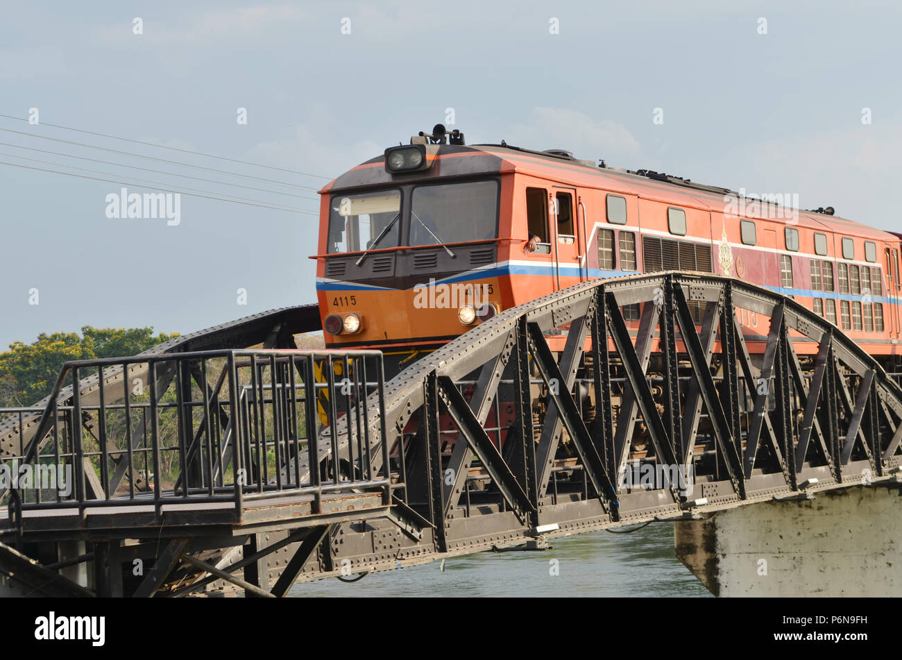 Train ran on bridge over the river Kwai Stock Photo - Alamy