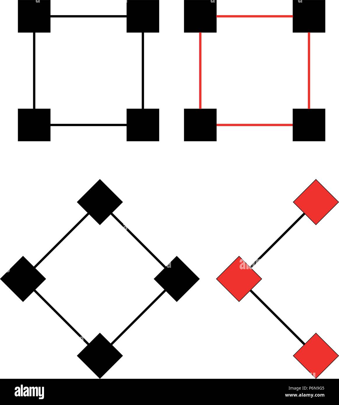 Icon set - Connected squares 01 - Vector Stock Vector Image & Art - Alamy
