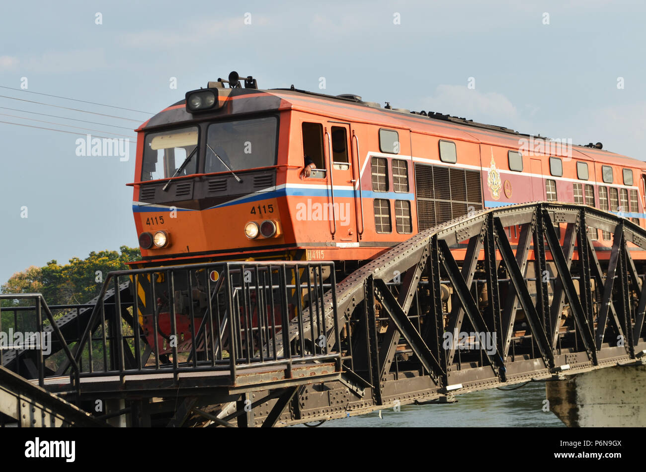 Train ran on bridge over the river Kwai Stock Photo - Alamy