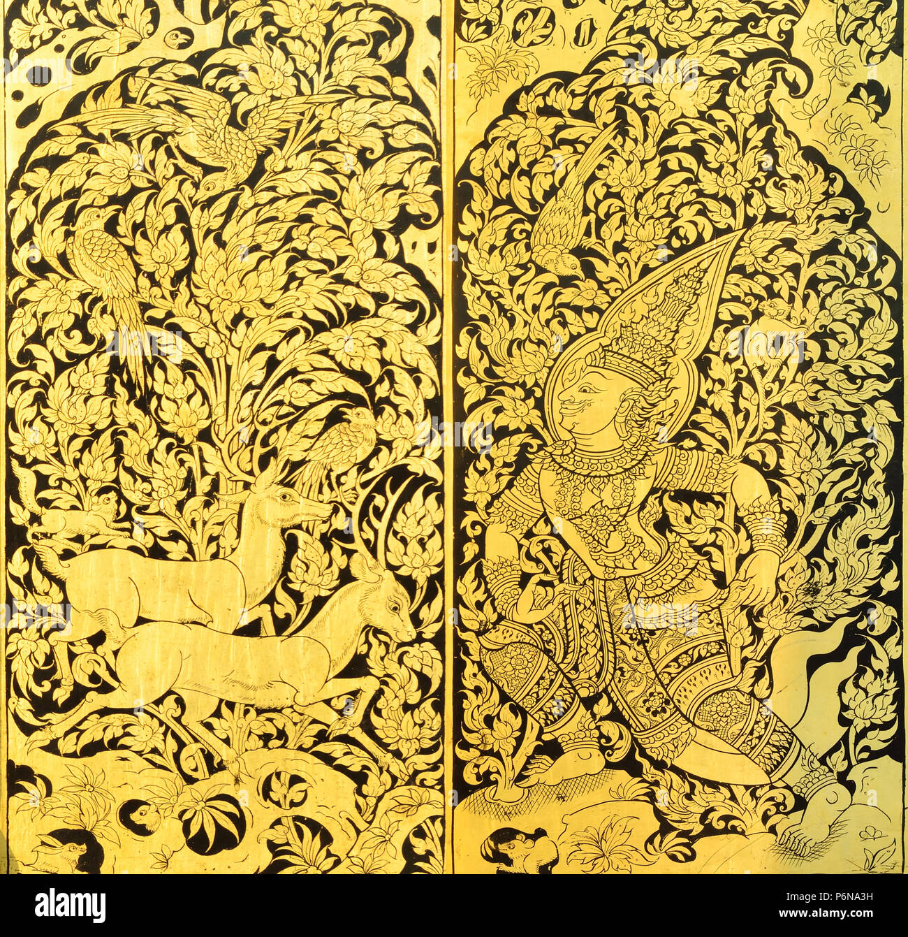 Thai silk painting hi-res stock photography and images - Alamy