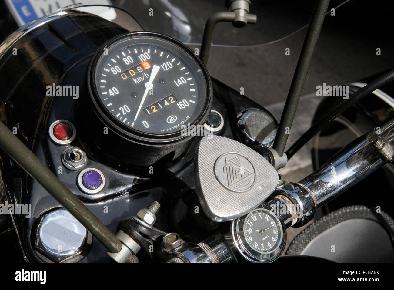 Motorbike classic speedmeter Stock Photo - Alamy