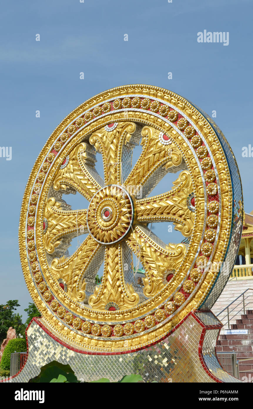 pattern temple, Roller stone in Thailand Stock Photo - Alamy