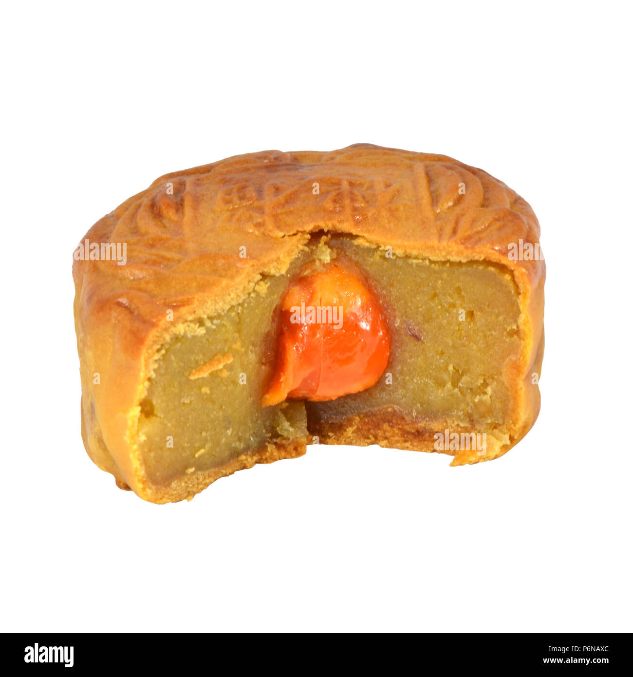 Chinese mooncake with lotus paste Cut Out Stock Images & Pictures - Alamy