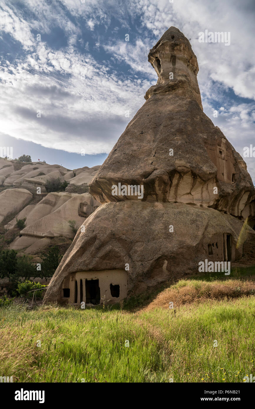 Alien Cave house of Fairy Chimneys rocks mushroom in Pasabag, Monks ...