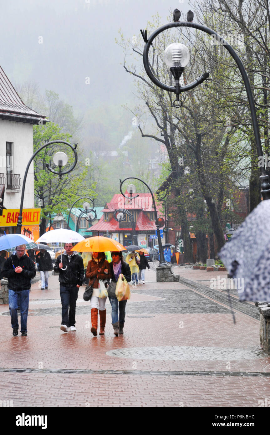 Krupowki most representative street of Zakopane, Zakopane, Poland, East ...