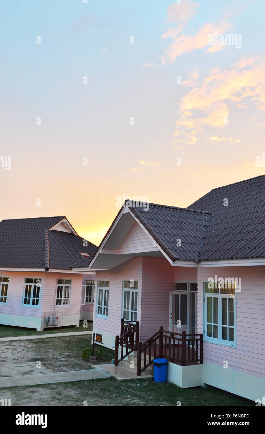 Luxurious mansion view see from the sun Stock Photo - Alamy